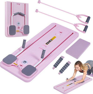 Compact Pink Pilates Board Foldable Home Reformer Machine with ...