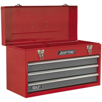 Compact Portable 2 Drawer Tool Chest - 510 x 225 x 300mm - Red Storage ...