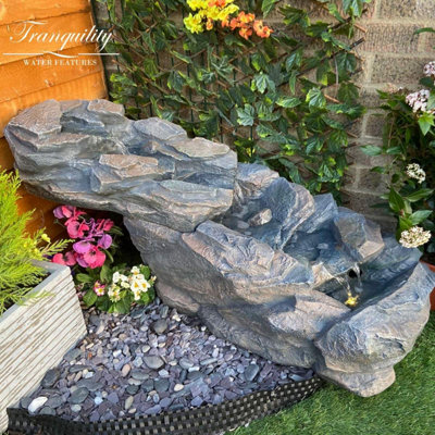 Compact Slate Cascade Rock Water Course Mains Plugin Powered Water ...