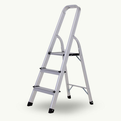 Compact Small Step Ladder 3 step - 105cm High, Lightweight & Foldable ...