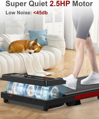 COMPACT UNDER DESK WALKING PAD TREADMILL WITH 2.5HP MOTOR, 5% INCLINE ...