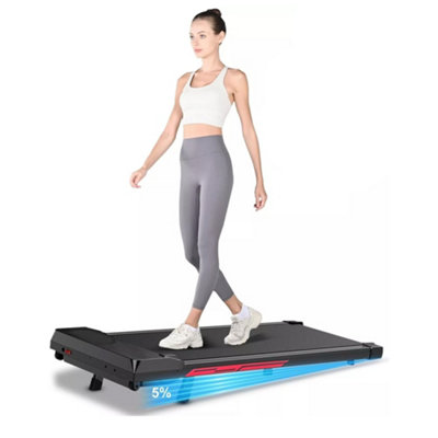 COMPACT UNDER DESK WALKING PAD TREADMILL WITH 2.5HP MOTOR, 5% INCLINE ...