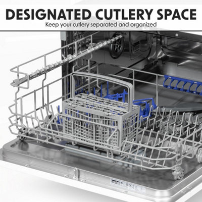 Compact White Portable Dishwasher with 6 Place Settings and Multiple ...