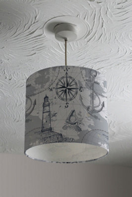Compass & Map (Ceiling & Lamp Shade) / 45cm x 26cm / Ceiling Shade