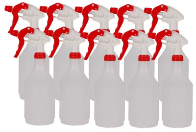 Complete Pack Of 10 x 750ml Red Coloured Hand Trigger Spray Bottles for ...