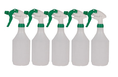 Complete Pack Of 5 x 750ml Green Coloured Hand Trigger Spray Bottles ...