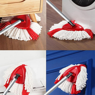 Complete Spin Mop Replacement Kit: 4 Microfibre Heads, Base ...