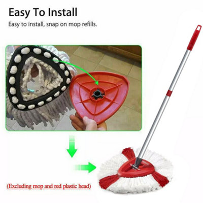 Complete Spin Mop Replacement Kit: 4 Microfibre Heads, Base ...
