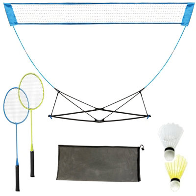 Complete Travel Badminton Set With Racket Shuttlecock Net Stand 2 ...