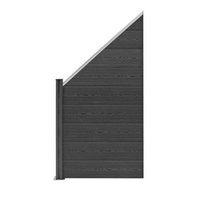 Composite Composite Angled Fence Panel - Grey
