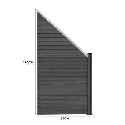Composite Composite Angled Fence Panel - Grey