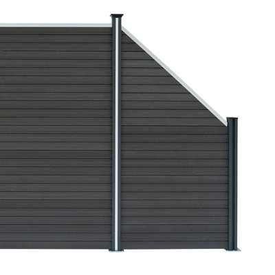 Composite Composite Angled Fence Panel - Grey