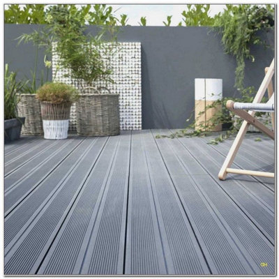 Composite Decking Boards SAMPLE Teak Brown Lined/Grooved Texture ...