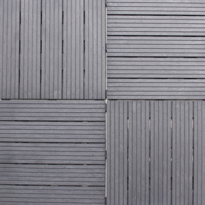 Composite Decking Tiles Pack of 30 for 2.7 sqm - Anti-slip Rubber ...
