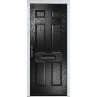 Composite door Muirfield solid Black 890mm x 2090mm Open in Right hand ...