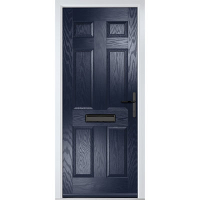 Composite door Muirfield solid Blue 920mm x 2090mm Open in Left hand No ...