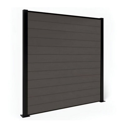 Composite Fence Panel Kit Light Grey 1.8m x 1.8m Includes Panels Post ...