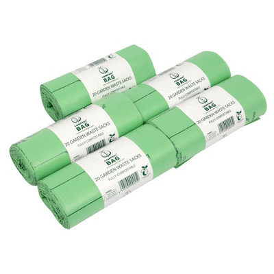 Compost Bag Compostable Garden Waste Sacks - 5 Rolls