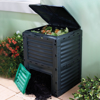 Compost Bin 300L - Easy-Access Garden Composter with Air Vents, H82.5cm