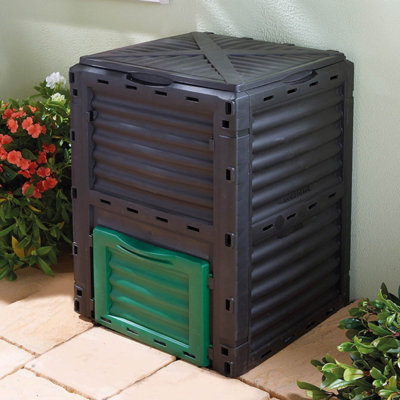 Compost Bin 300L - Easy-Access Garden Composter with Air Vents, H82.5cm
