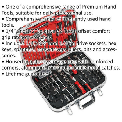 Comprehensive 136pc Mechanic's Tool Kit with Sockets, Ratchets, and ...