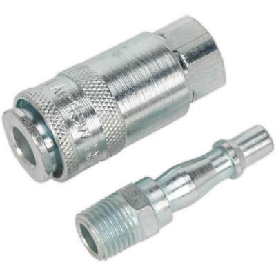 Comprehensive 2 Piece Air Tool Coupling Kit with 1/4 Inch BSP Thread