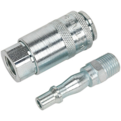 Comprehensive 2 Piece Air Tool Coupling Kit with 1/4 Inch BSP Thread