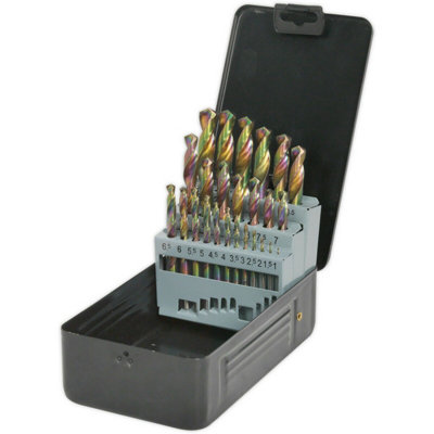 Comprehensive 25 Piece HSS Drill Bit Set - 1mm to 13mm for Hand and ...
