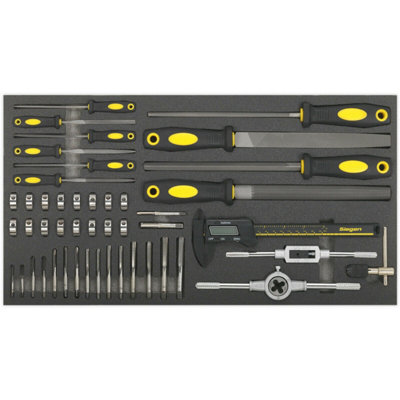 Comprehensive 48-Piece Tap and Die Set with Tool Tray and Calipers for ...
