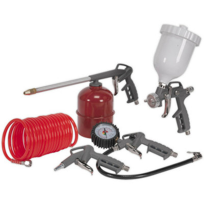 Comprehensive 5 Piece Compressed Air Tool Accessory Kit with 1/4" BSP ...