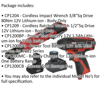 Comprehensive 6 Piece 12V Cordless Power Tool Set with Batteries and ...