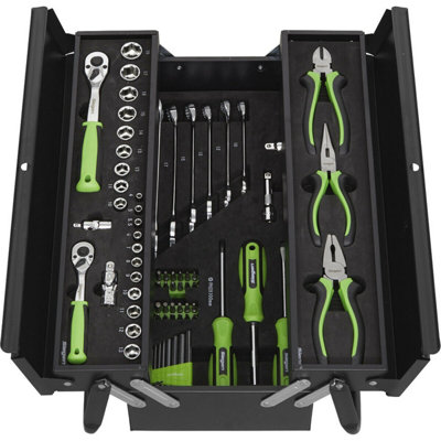 Comprehensive 70pc Tool Set with Cantilever Toolbox for Home and Garage
