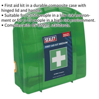 Comprehensive Medium First Aid Kit for Medical Emergencies - BS8599-1 Compliant
