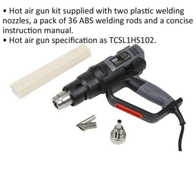 COMPREHENSIVE PLASTIC WELDING KIT WITH HOT AIR GUN, 36 ABS RODS & 2 ...