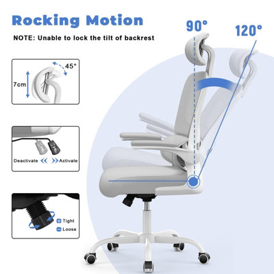 Computer Chair with Adjustable Lumbar Support and Headrest, Swivel ...