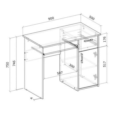 Computer Desk Maja Oak / White