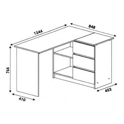 Computer desk Universal Sonoma oak / White Alba