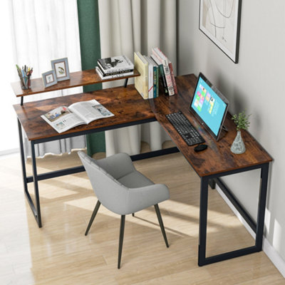 Computer Desk with Self Corner Desk Work Table Home Office Table ...