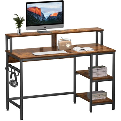 Computer Desk with Storage Shelves Monitor Stand Gaming Desk