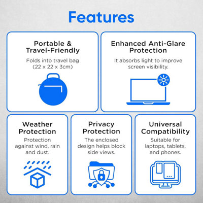 Computer Shade for Portable Anti-Glare Protection Laptop Hood