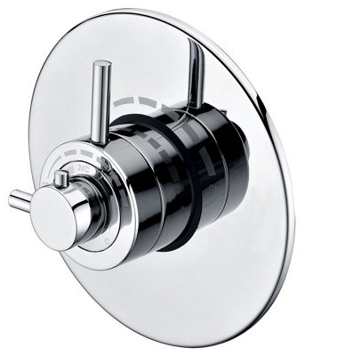 Concealed Modern Concentric Thermostatic Shower Mixer Valve Chrome - 1 ...