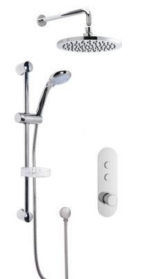 Concealed Round Push Button 2 Outlet Valve with Multi Function Slide ...