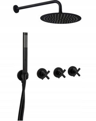 CONCEALED SHOWER SET REA EXIT BLACK, BRASS