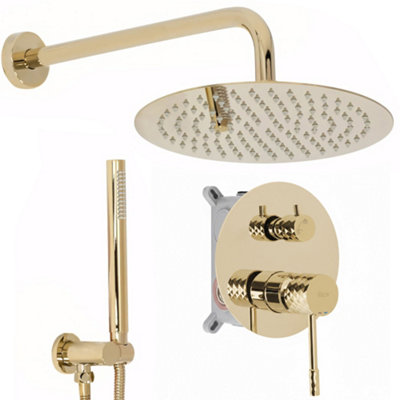 CONCEALED SHOWER SET REA LUNGO GOLD, BRASS