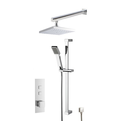 Concealed Square Push Button Valve Shower Set - Chrome - Balterley ...