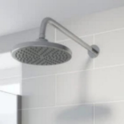 Concealed Stick Shower Wall Mounted Fixed Head Chrome Round Pivot Drencher