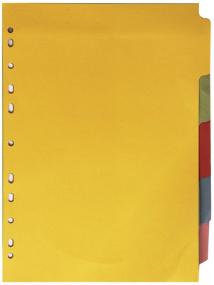 Concord Subject Dividers 230 Micron Reinforced 5-Part A4 Assorted Ref ...