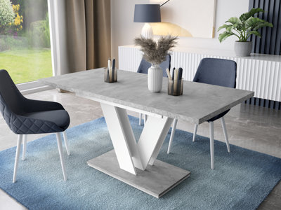 Concrete Dining Table Extendable Table Elegant Small Extending Modern 4 ...