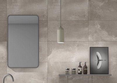 CONCRETE GRIS CEMENT EFFECT GLOSS PORCELAIN INDOOR WALL & FLOOR TILES ...