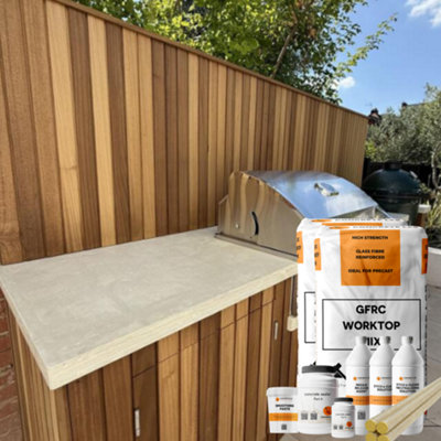 Concrete Lab Dark Grey Satin Precast Concrete Worktop Kit 3m2